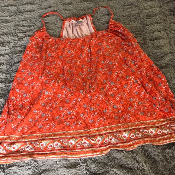 Old Navy | Tops | Boho Floral Halter Top L Orange Yellow Gathered Neck ...